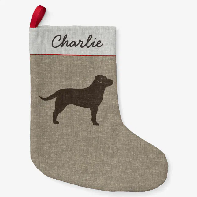 Chocolate Labrador Silhouette Custom Dog Holiday Small Christmas ...