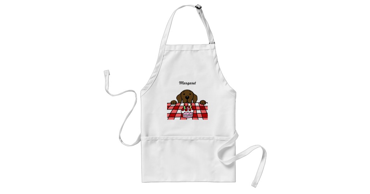 Chocolate Labrador watching you Kitchen Adult Apron | Zazzle