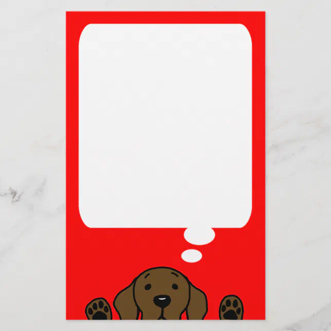 Chocolate Labrador watching you Stationery | Zazzle