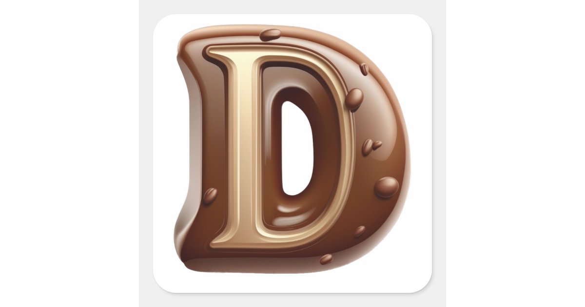 Chocolate letter D stickers | Zazzle