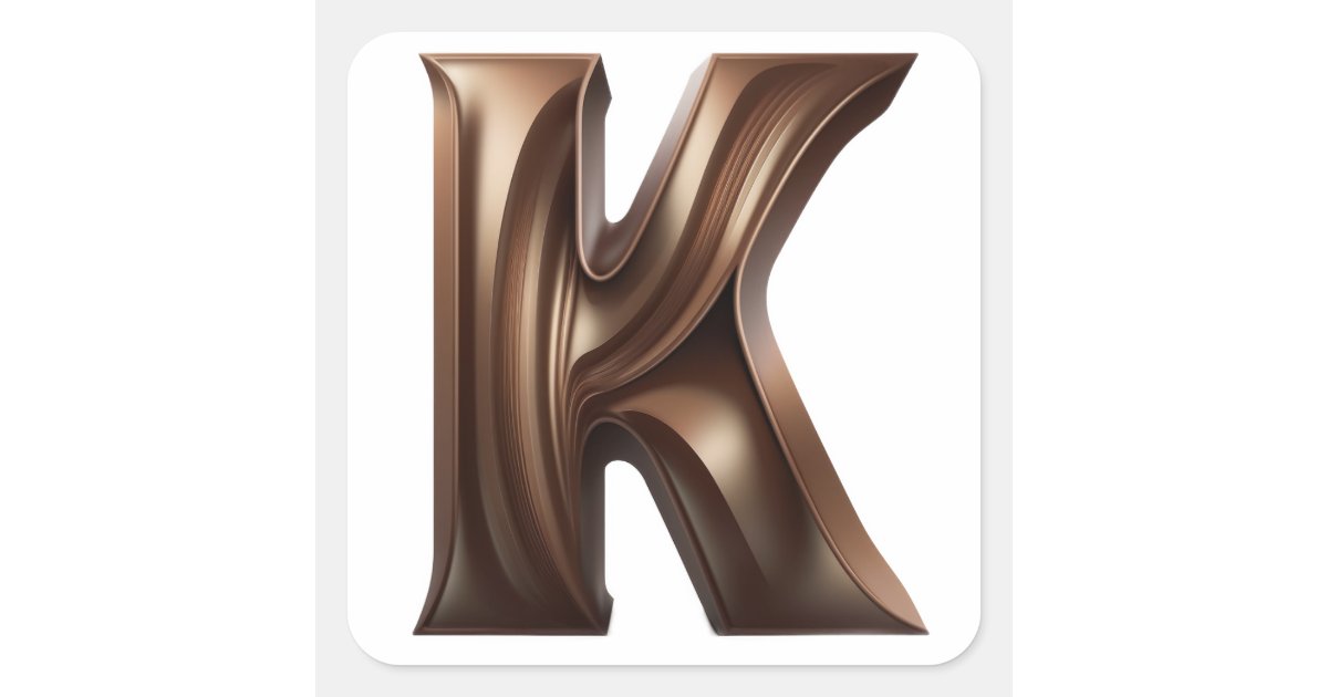Chocolate letter K stickers | Zazzle