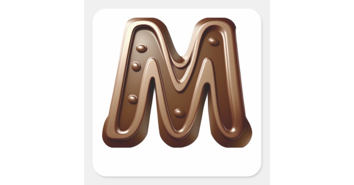 Chocolate letter M stickers | Zazzle