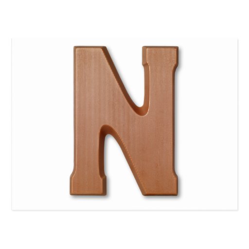 Chocolate letter N Postcard | Zazzle