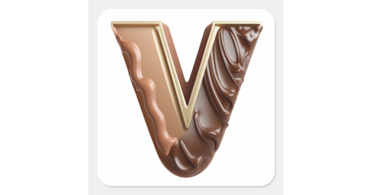 Chocolate letter V stickers | Zazzle