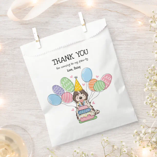 Chocolate Merle Cockapoo Cavapoo Birthday Party Favor Bag | Zazzle