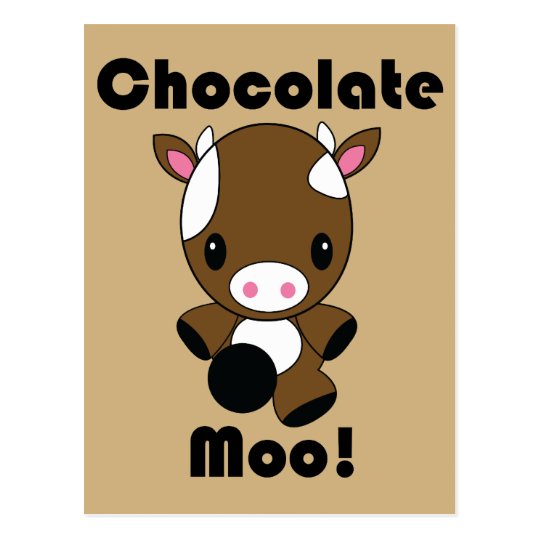 Chocolate Moo Kawaii Cow Postcard | Zazzle.com