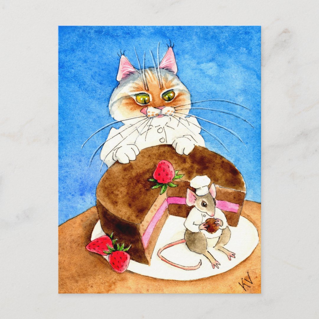 Chocolate Mouse Cake Postcard | Zazzle