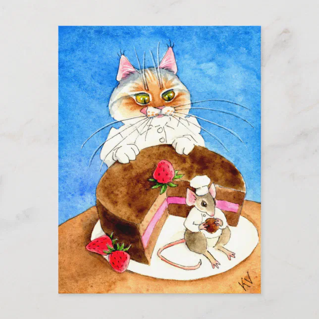 Chocolate Mouse Cake Postcard | Zazzle