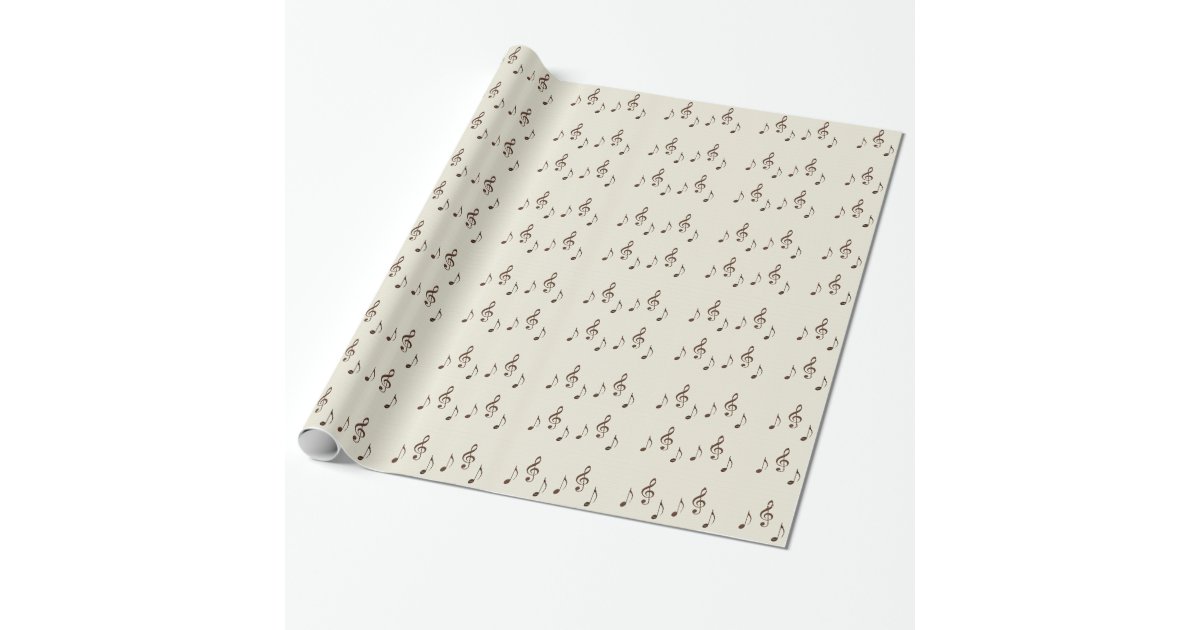 Chocolate Musical Notes Wrapping Paper | Zazzle