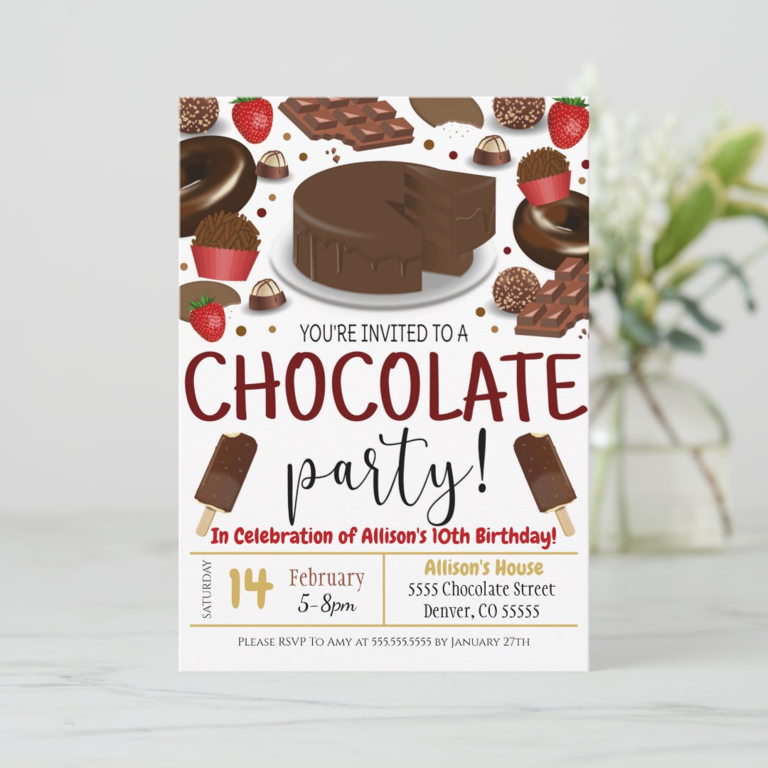 Chocolate Party Invitation | Zazzle