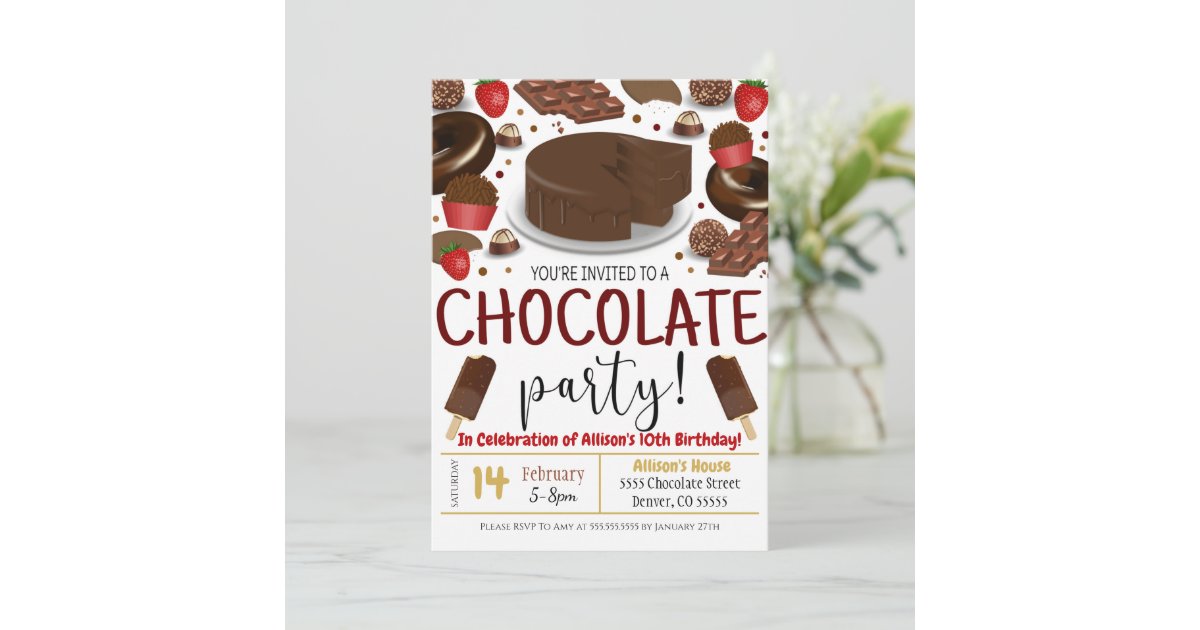 Chocolate Party Invitation | Zazzle