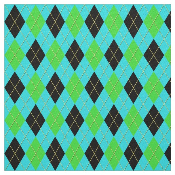Blue Argyle Fabric | Zazzle