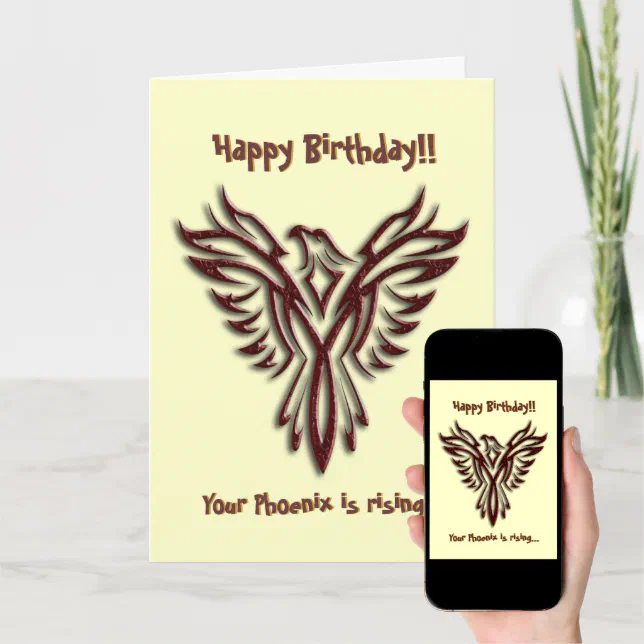 Chocolate Phoenix birthday card | Zazzle