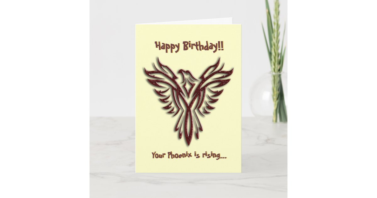 Chocolate Phoenix birthday card | Zazzle.com