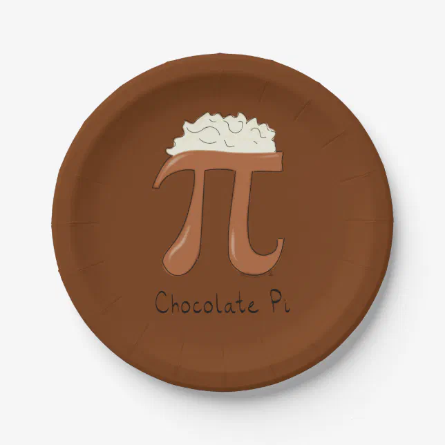 Chocolate Pi Cute Math Pi Day Party Paper Plates | Zazzle