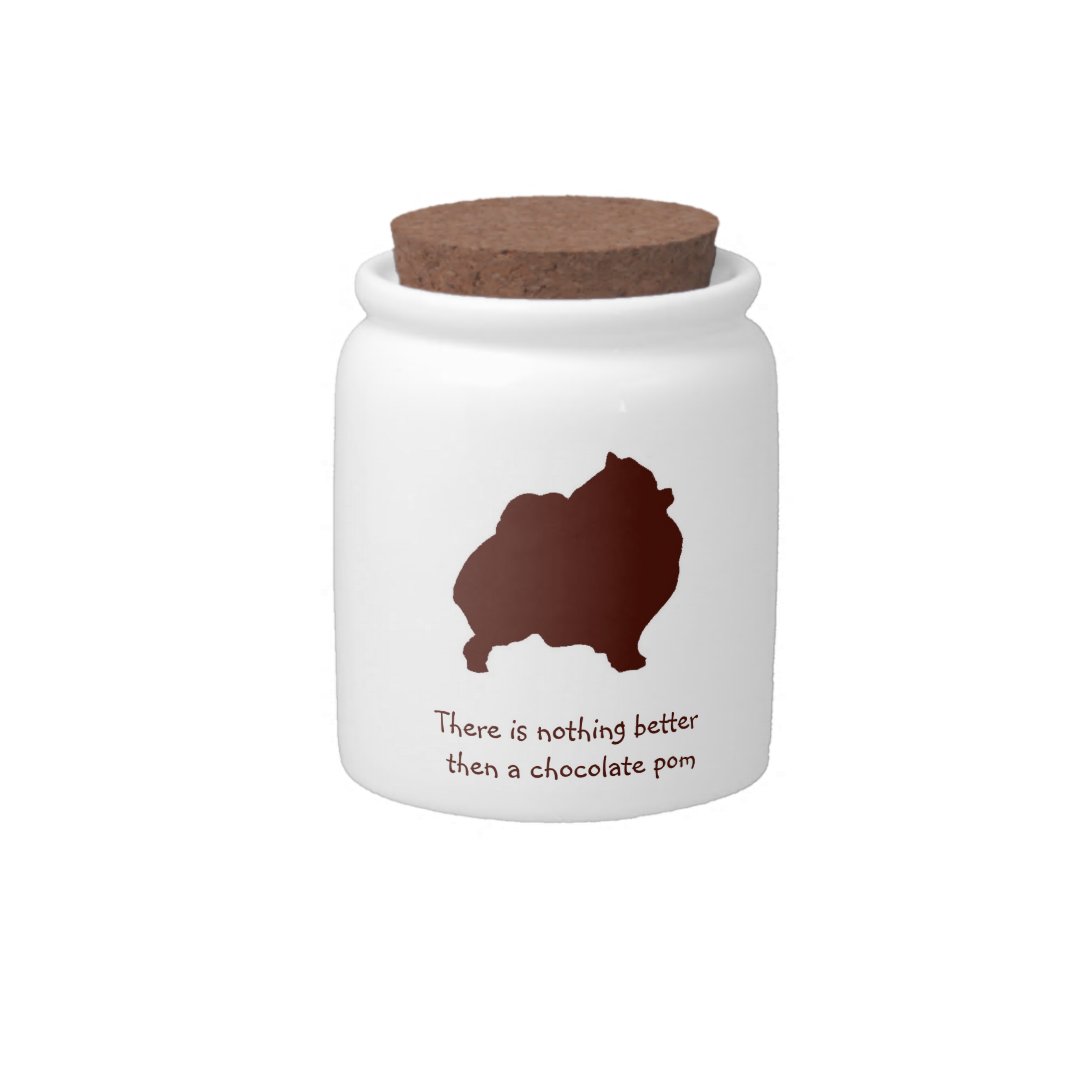 Chocolate Pomeranian Treat Jar | Zazzle