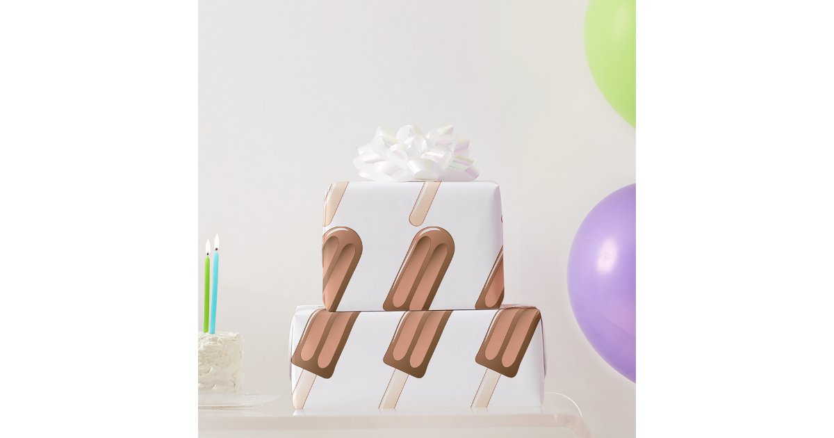 Chocolate Popsicle Ice Cream Bar Wrapping Paper | Zazzle