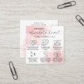 Chocolate Smash Heart Care Guide Pink Watercolor Square Business Card ...