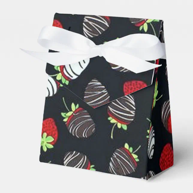 Chocolate Strawberries Pattern Favor Box | Zazzle