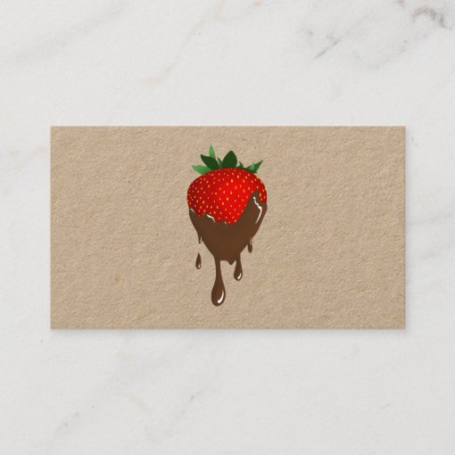 chocolate strawberry business card | Zazzle
