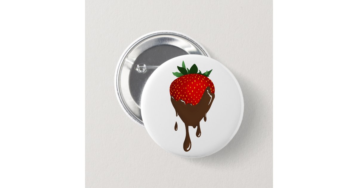 chocolate strawberry button | Zazzle