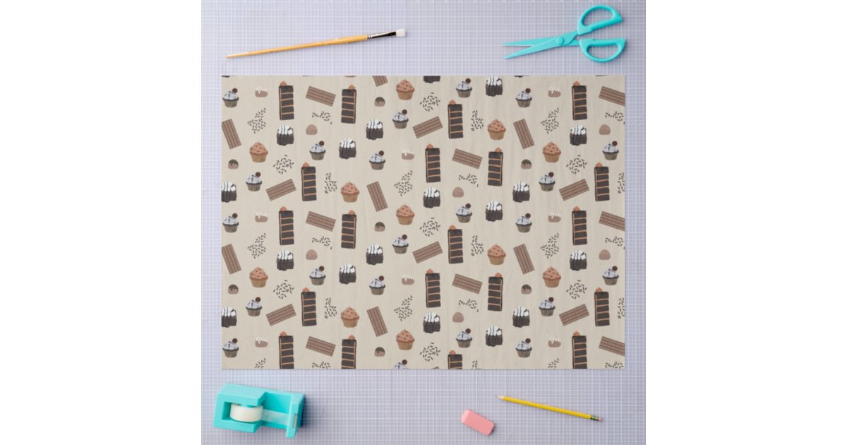 Chocolate Theme Pattern Tissue Paper | Zazzle