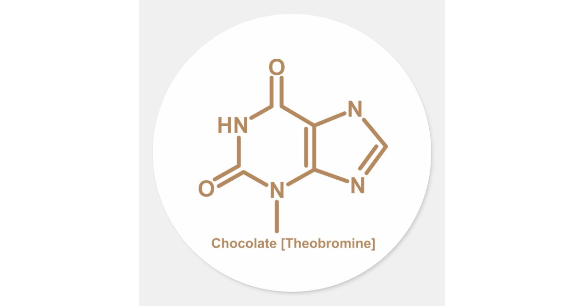 Chocolate theobromine classic round sticker | Zazzle