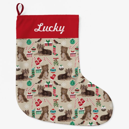 chocolate yorkie christmas stocking | Zazzle.com