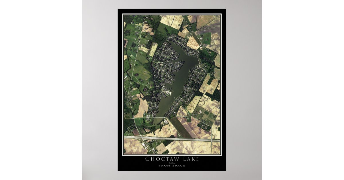 Choctaw Lake Ohio Satellite Poster Map | Zazzle