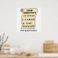 Choir Director List of Rules Poster | Zazzle