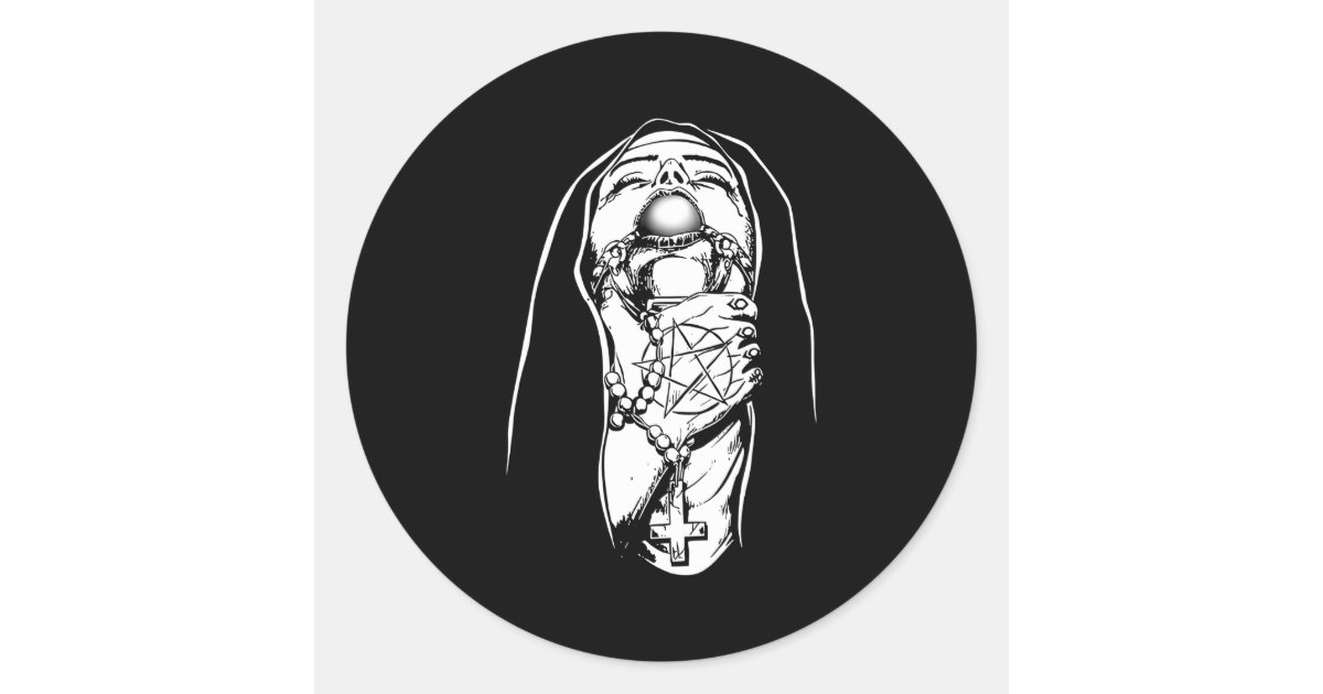 Choked Up Nun Classic Round Sticker | Zazzle
