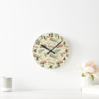Choo Choo Antique Trains Round Clock | Zazzle
