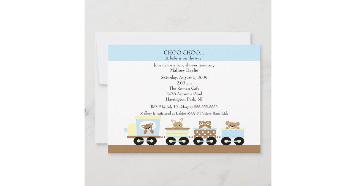 Choo Choo Baby Train Boy Baby Shower Invitation | Zazzle