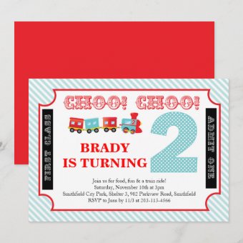 Choo Choo Look Who's 2 - Party Invitation | Zazzle
