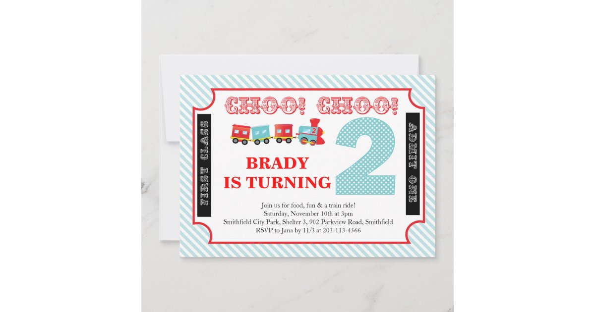 Choo Choo Look Who's 2 - Party Invitation | Zazzle