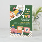 Choo Choo Train 2nd Birthday Party Invitations | Zazzle