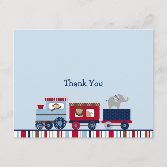 Choo Choo Train Animal Thank You Note Cards | Zazzle.com
