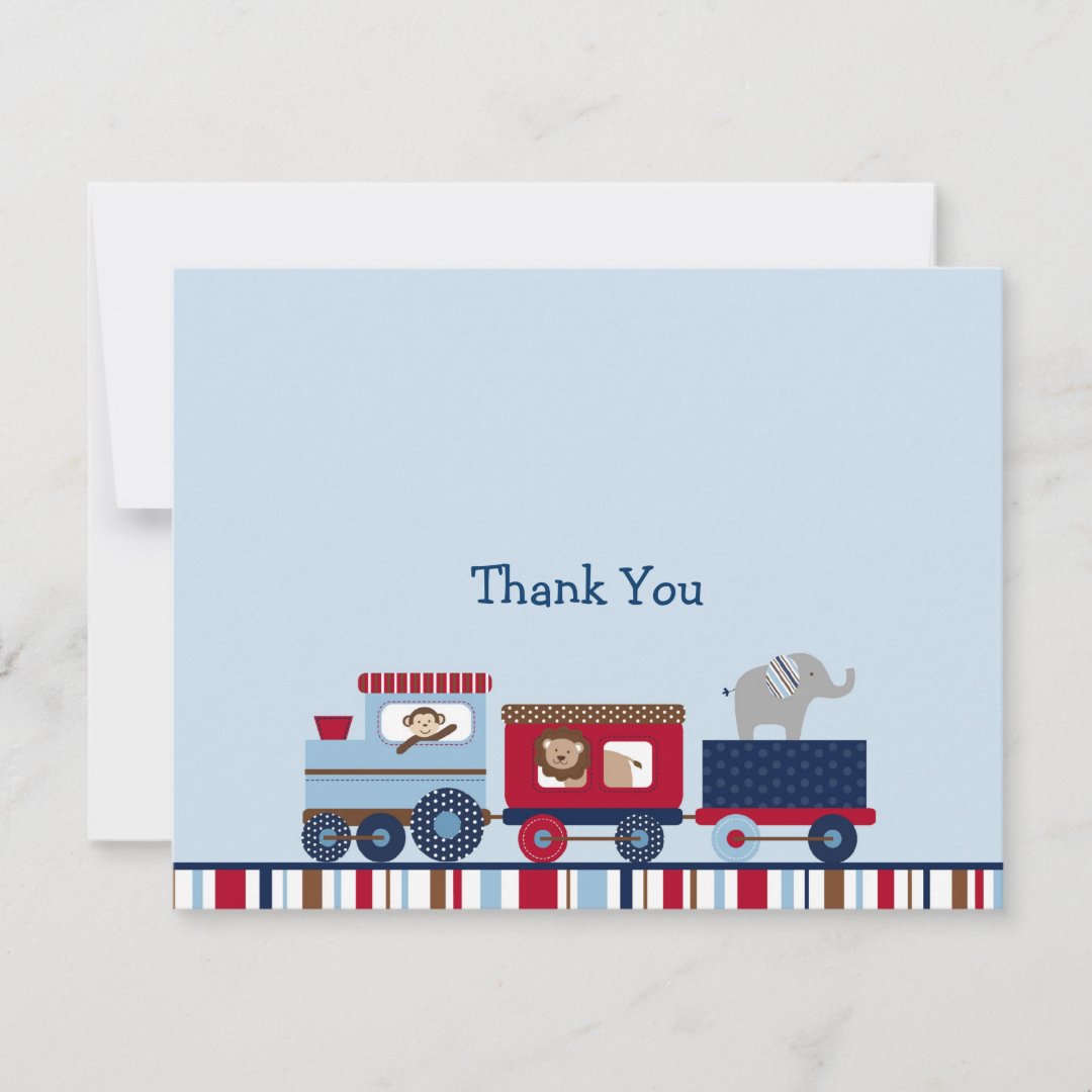Choo Choo Train Animal Thank You Note Cards | Zazzle