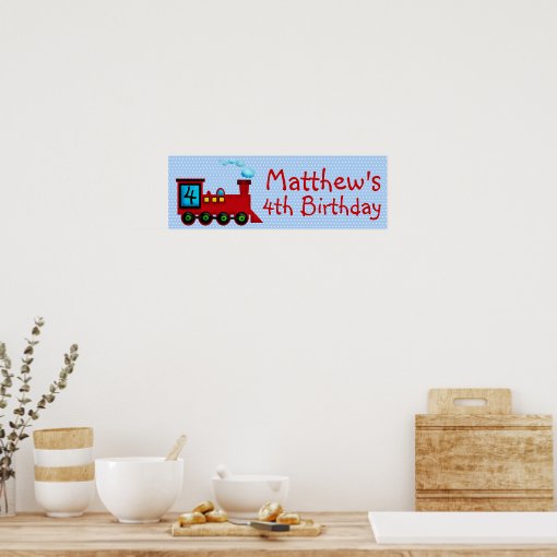 Choo Choo Train Banner Poster | Zazzle
