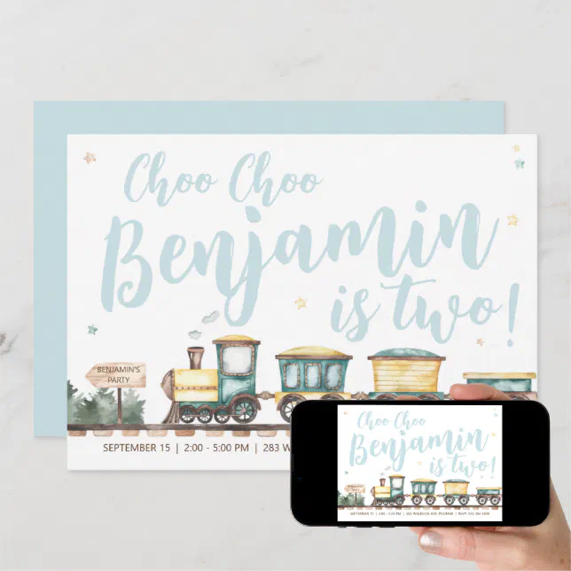 Choo Choo Train Birthday Party Invitation | Zazzle