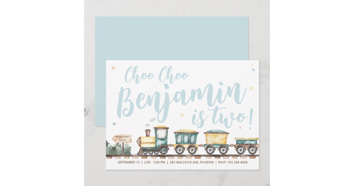Choo Choo Train Birthday Party Invitation | Zazzle