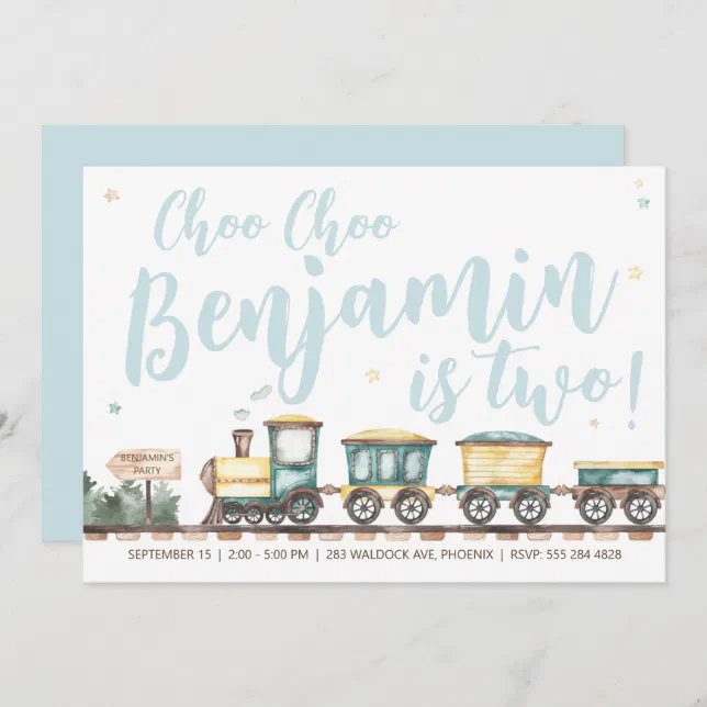 Choo Choo Train Birthday Party Invitation | Zazzle