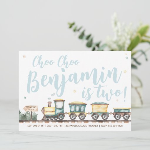 Choo Choo Train Birthday Party Invitation | Zazzle