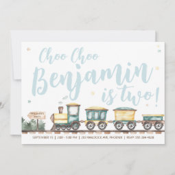 Choo Choo Train Birthday Party Invitation | Zazzle