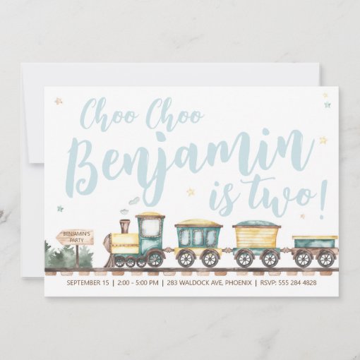 Choo Choo Train Birthday Party Invitation | Zazzle