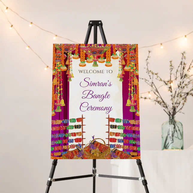 Choora Welcome signs Bangle ceremony Signs | Zazzle
