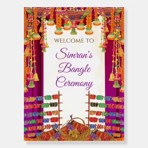 Choora Welcome signs Bangle ceremony Signs | Zazzle