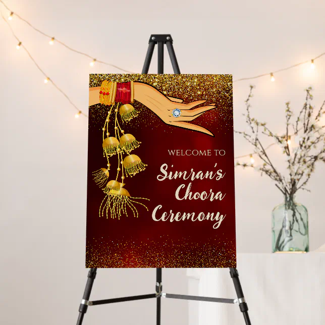 Choora Welcome Signs & Choora ceremony signs | Zazzle