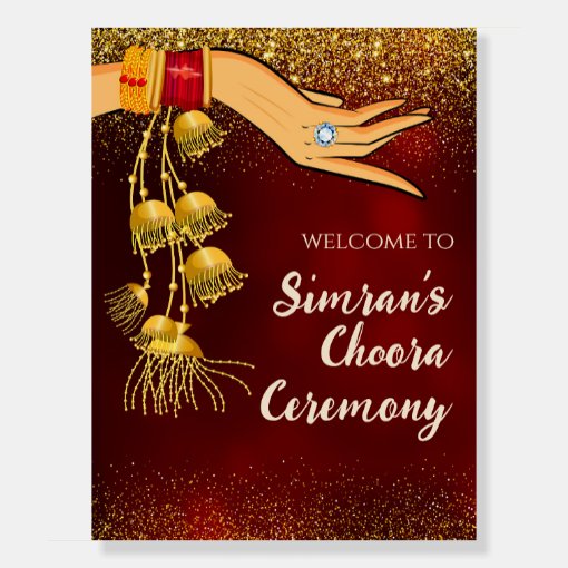 Choora Welcome Signs & Choora ceremony signs | Zazzle