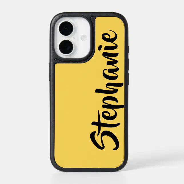 Choose Color Yellow with Name Minimalist Otterbox iPhone Case | Zazzle